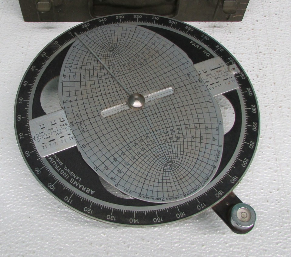 Vintage Abrams Universal Sun Compass U.S. Army Military WW2 with Spare ...