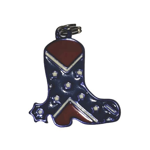 Confederate Western Cowboy Boot w/ Spur Charm Pendant/Keychain-Lot Of 2 ...