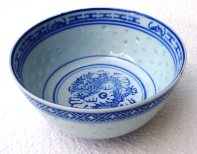 Rice Inlay Rice Grain Translucent Eyes Dragon Design Rice/Soup Bowl ...
