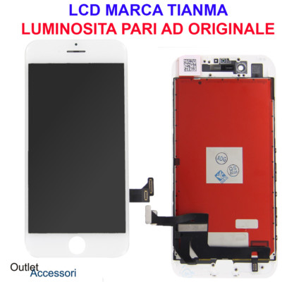 Display LCD Schermo Touch Vetro Apple Iphone 8 Bianco A1863 A1905 A1906 ...