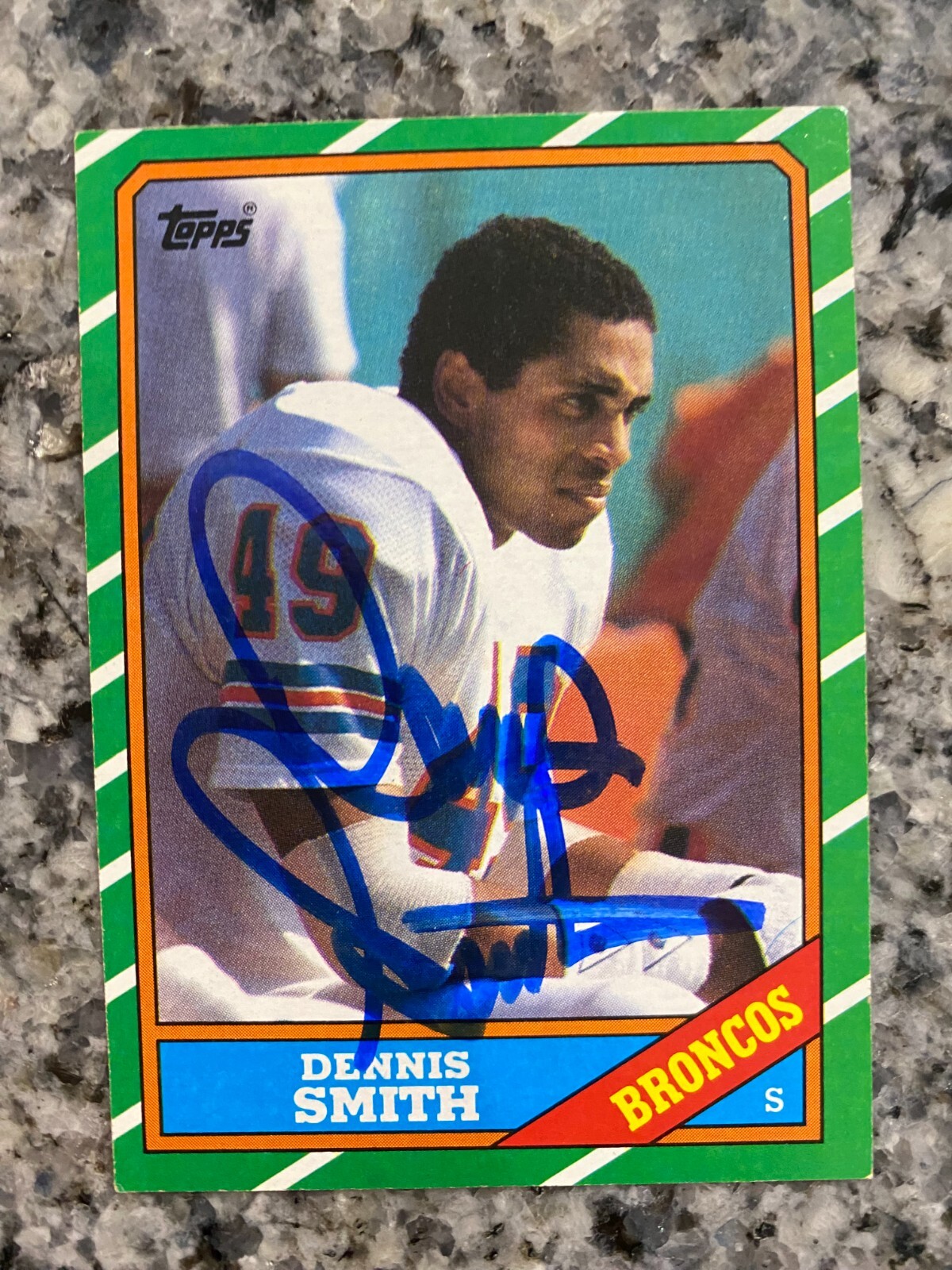 Dennis Smith Signed Denver Broncos Card 1986 Topps | eBay