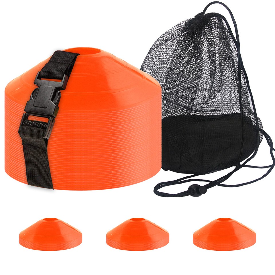60Pcs Soccer Disc Cones Football Agility Training Field Marking Aid w ...