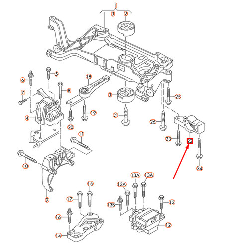 NEW AUDI Q3 8U ENGINE BRACKET RHD 3C0199231E OEM | eBay