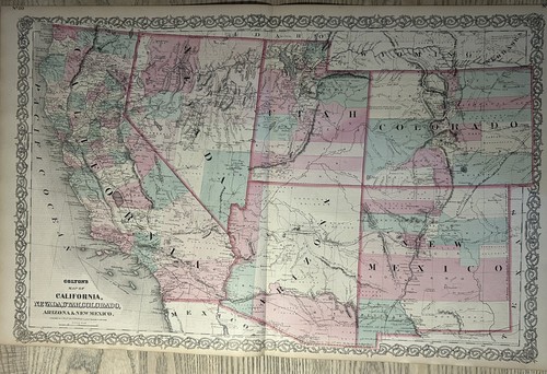 1870 Colton's California, Nevada, Utah, Colorado, Arizona New Mexico ...