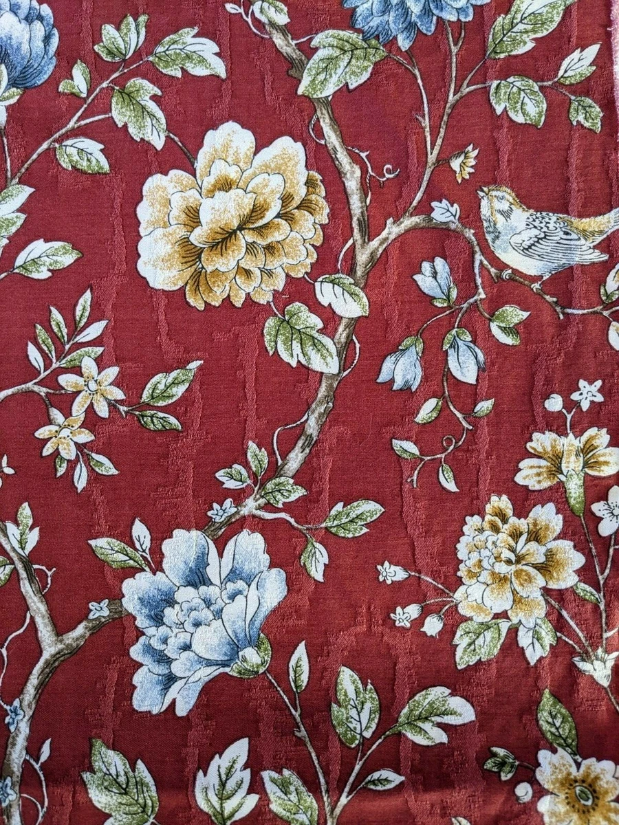 Red Vintage Floral Fabric