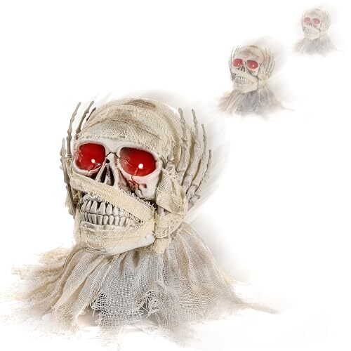 Halloween Animatronics Crawling Mummy Head - Animated Scary Talking ...