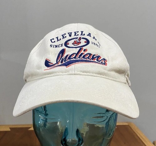 Cleveland Indians Hat Cap Old Logo Chief Wahoo With Script Beige Strap ...
