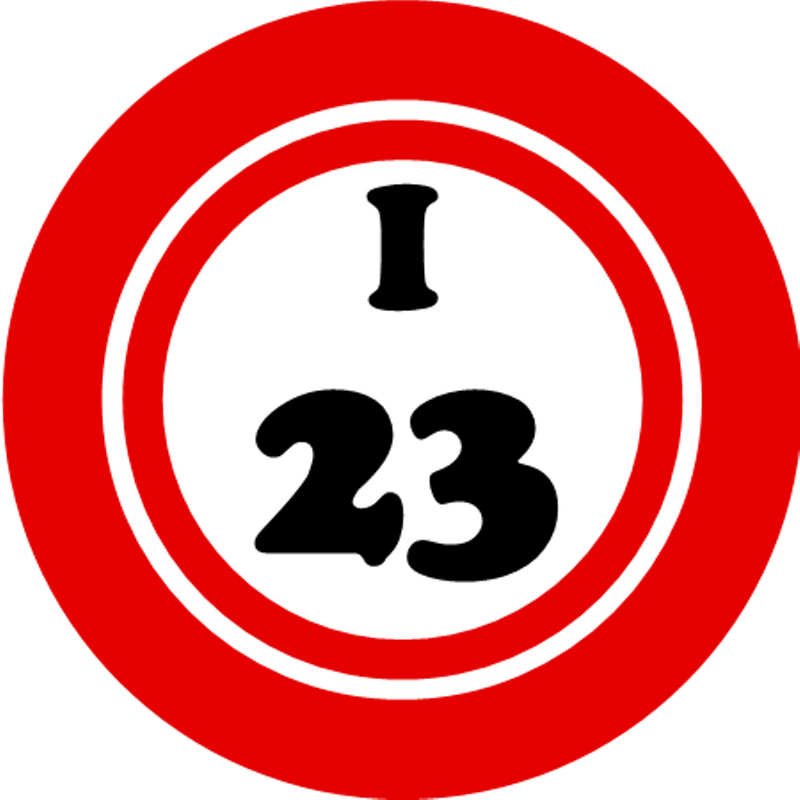 I 23 I23 Bingo Ball - 3 Pack Circle Stickers 3" x 3" - Hobby Number ...