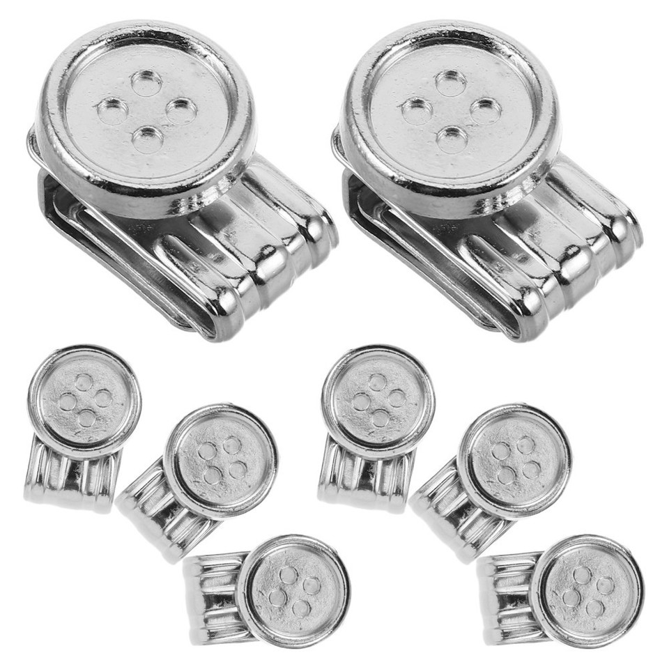 8pcs Metal Suspenders Buttons - No Sew Button End Brace Movable Clips ...