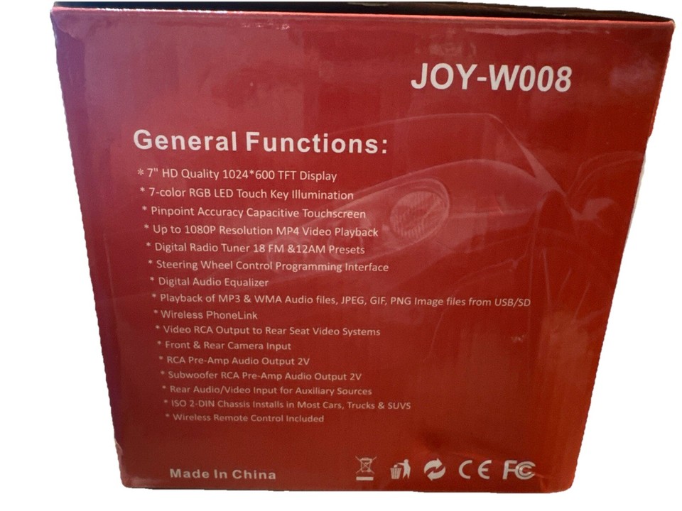 SJoyBring Wireless Double Din Car Stereo with Carplay QLED Touchscreen ...