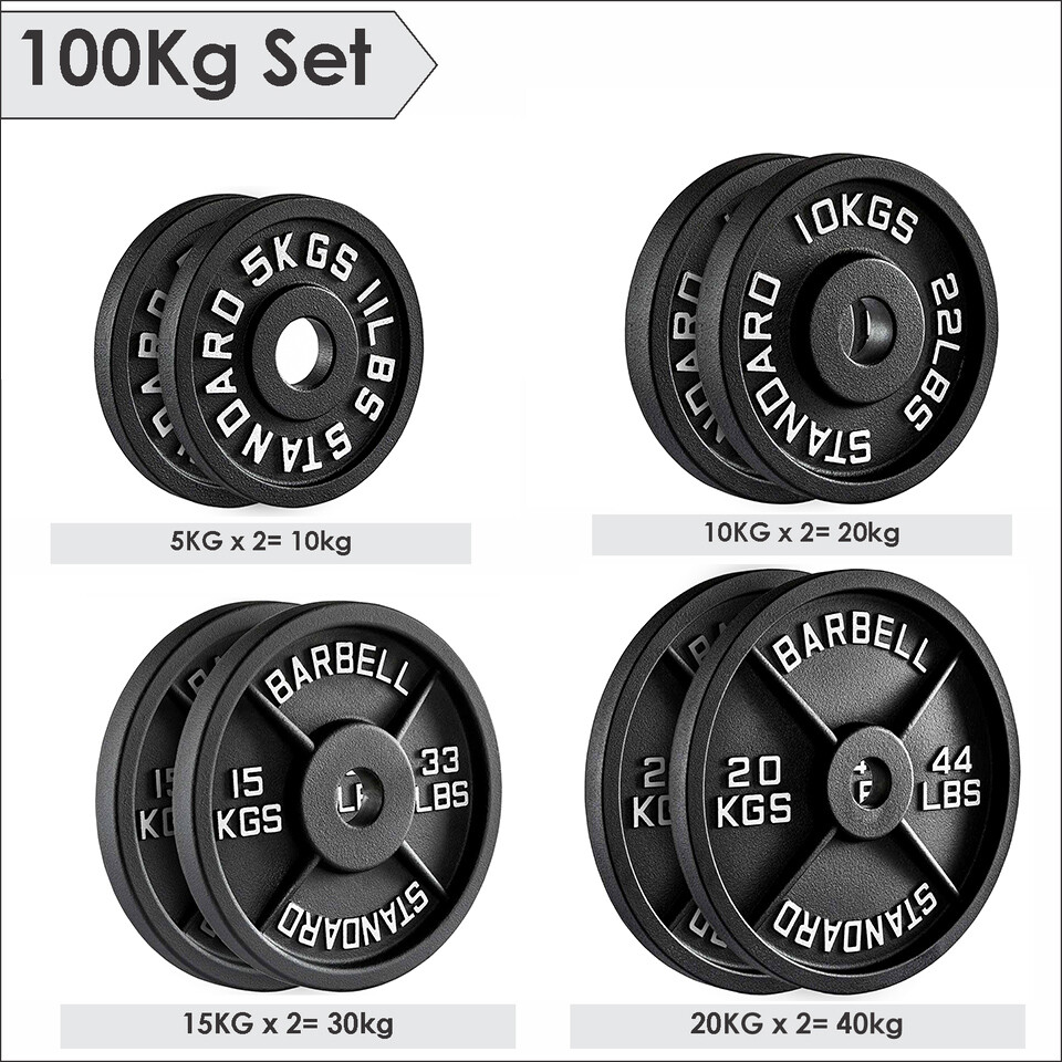 Weight Plates Cast Iron Set Pair 2" Disc Dumbbell Olympic Barbell Gym ...