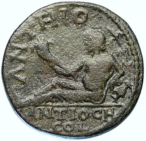 SEVERUS ALEXANDER Antioch in Pisidia OLD Roman Coin RIVER DEITY ANTHIOS ...