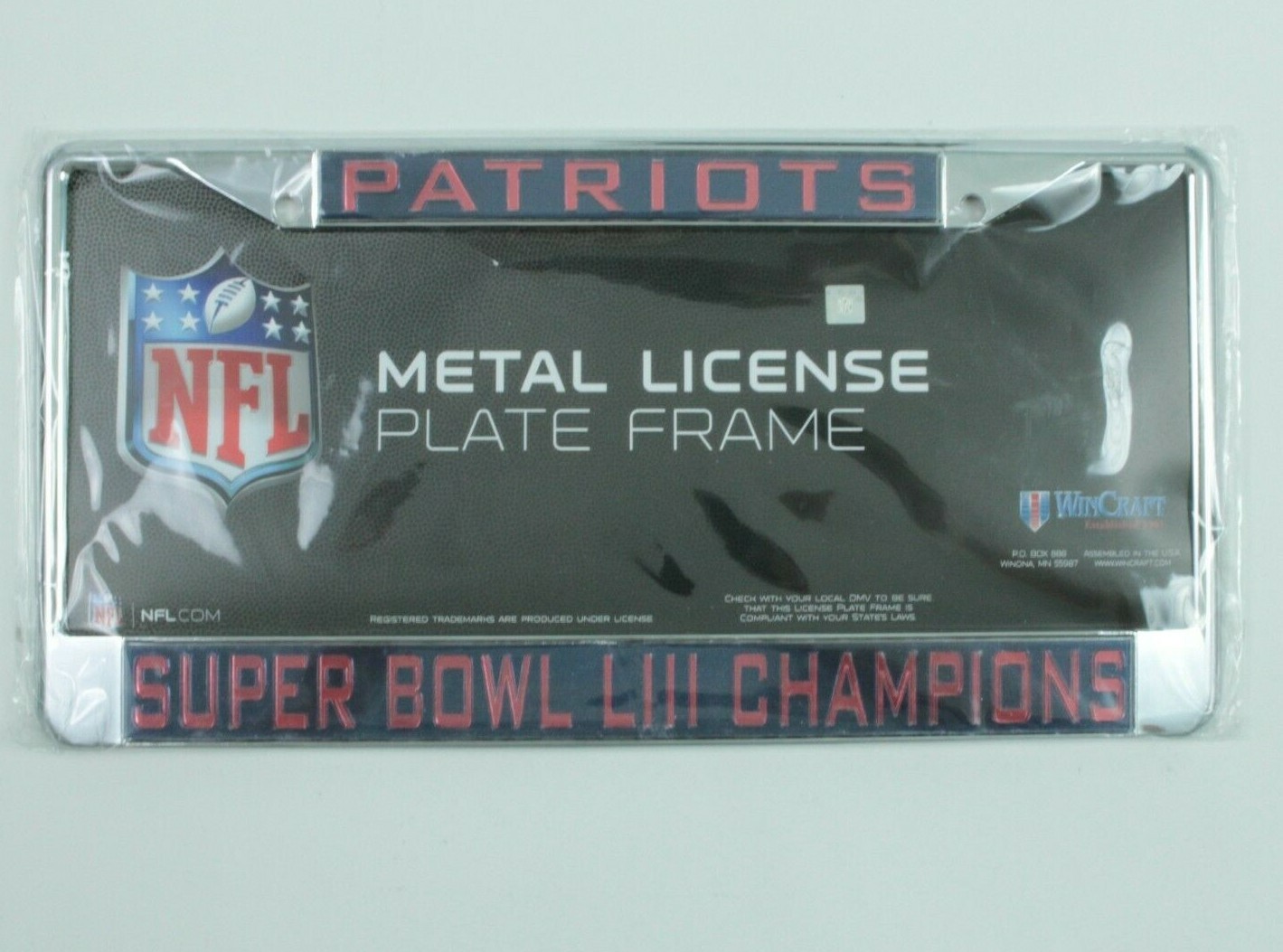 New England Patriots NFL Laser Cut License Plate Frame SUPER BOWL LIII ...