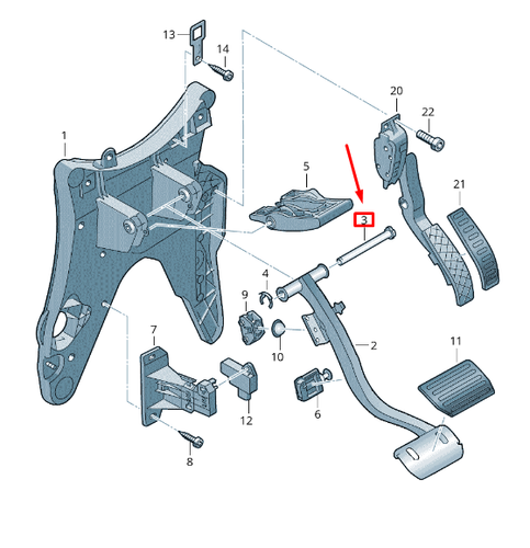 NEW VW TOUAREG 7P MK2 FOOT BRAKE PEDAL BEARING SHAFT 7P0723311A ...