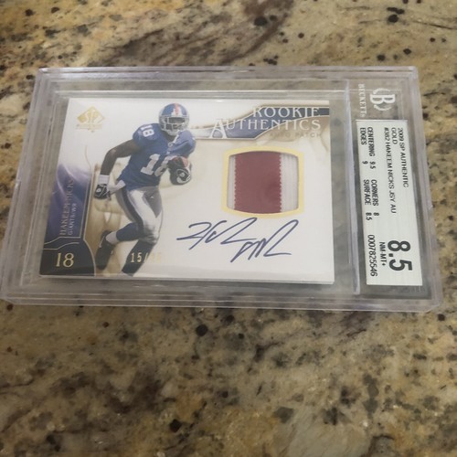 2009 SP AUTHENTIC HAKEEM NICKS ROOKIE GOLD AUTO 15/25 BECKETT AUTOGRAPH ...
