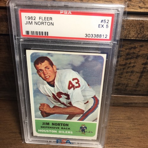 1962 Fleer Football Jim Norton Houston Oilers Ex PSA 5 | eBay