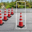Traffic Cone Cart, White Traffic Cones Holder With Wheels, Iron Traffic ...
