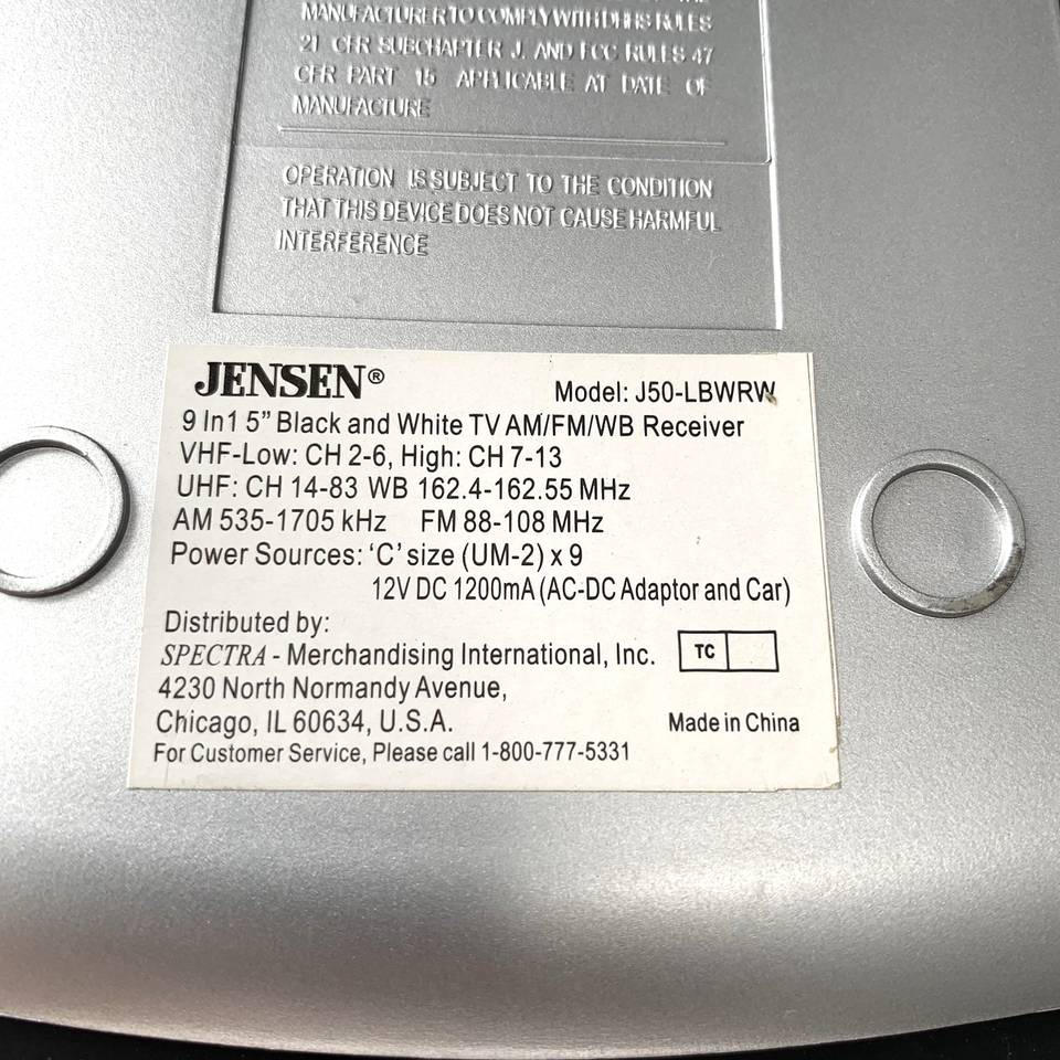 Jensen 5 " TV Radio Lantern Lights Siren Compass & Thermometer DC 12V ...