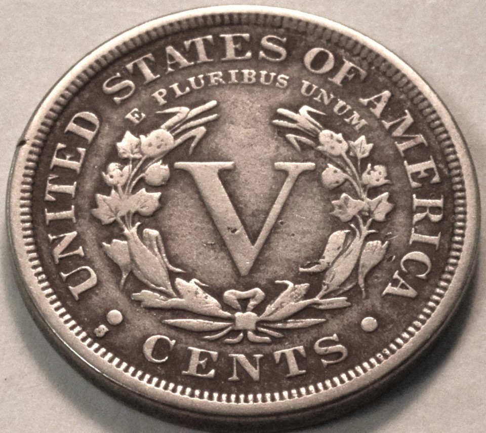 1912 S Liberty V Nickel, Middle Grade Details, Better, Semi-KEY Date 5C ...