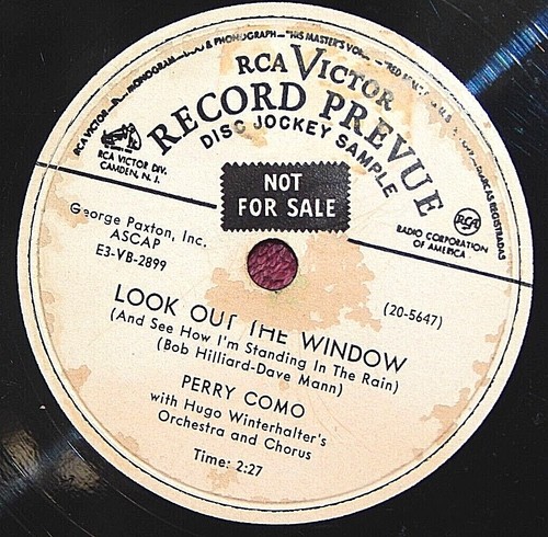 Perry Como Look Out the Window / Wanted PROMO 78 PLAY GRADED Fully ...