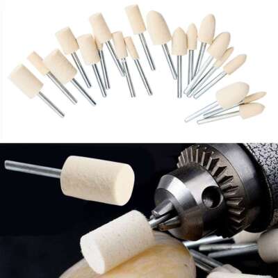 20PCS Felt Polishing Buffing Pads Wheel Wool Plastic Dremel Rotary Tool ...