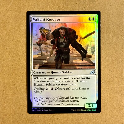 MTG ~ FOIL ~ Valiant Rescuer ~ IKO Ikoria Lair of Behemoths ~ #036 ...
