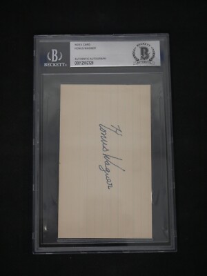 HONUS WAGNER SIGNED INDEX CARD WITH BAS AUTHENTIC AUTOGRAPH - AUTO | eBay
