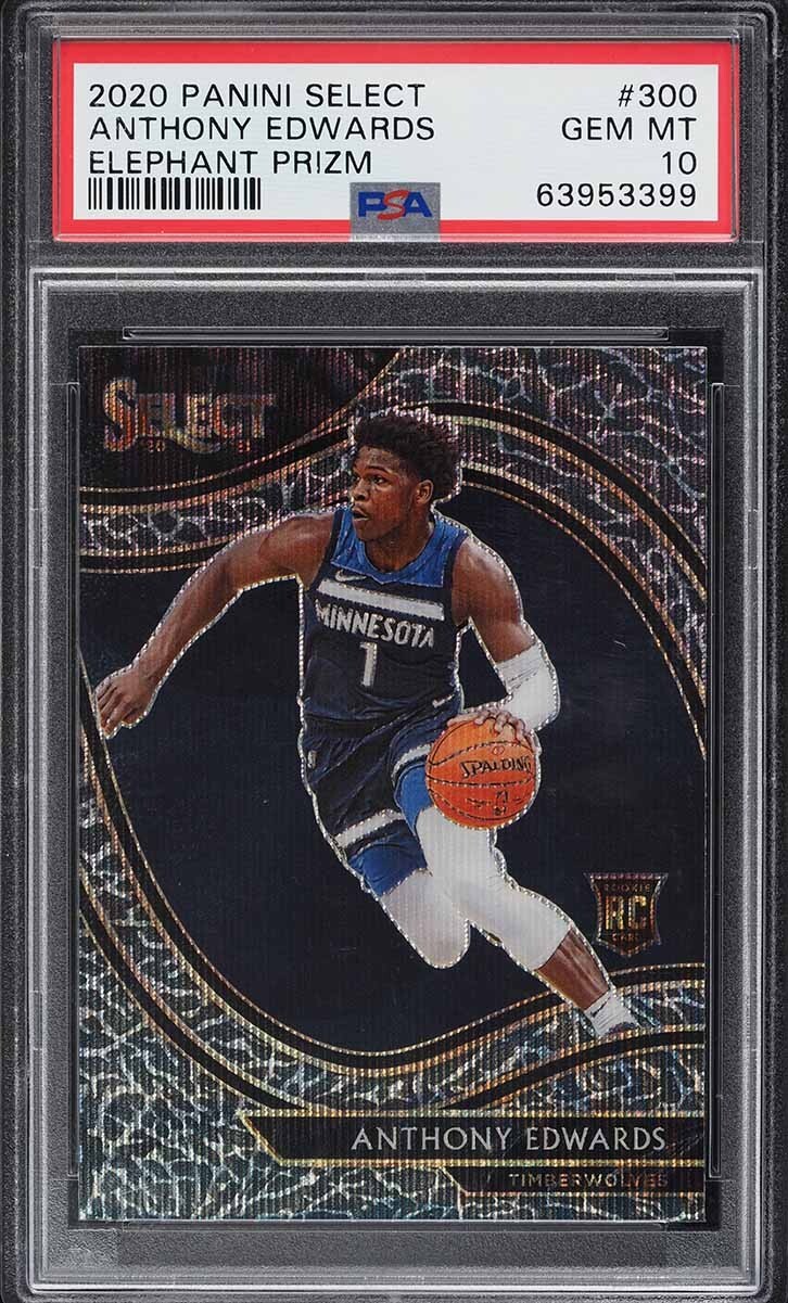 2020 Panini Select ANTHONY EDWARDS Elephant Prizm Rookie RC #300 PSA 10 ...