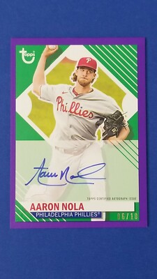 Aaron Nola - 2021 Topps Brooklyn Collection Autograph Purple #6/10 | eBay
