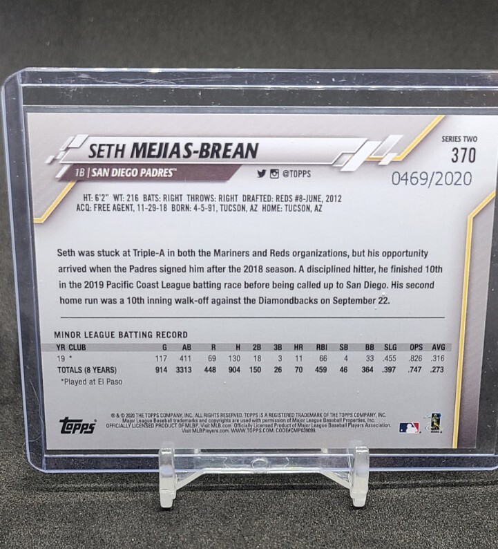 2020 Topps Series 2 Seth Mejias-Brean GOLD Rookie RC /2020 San Diego Padres | eBay
