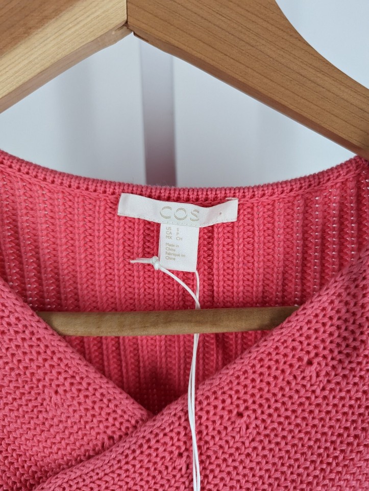 COS Pink Fisherman Knit Cross Deconstructed Sweater Sold Out Small ...