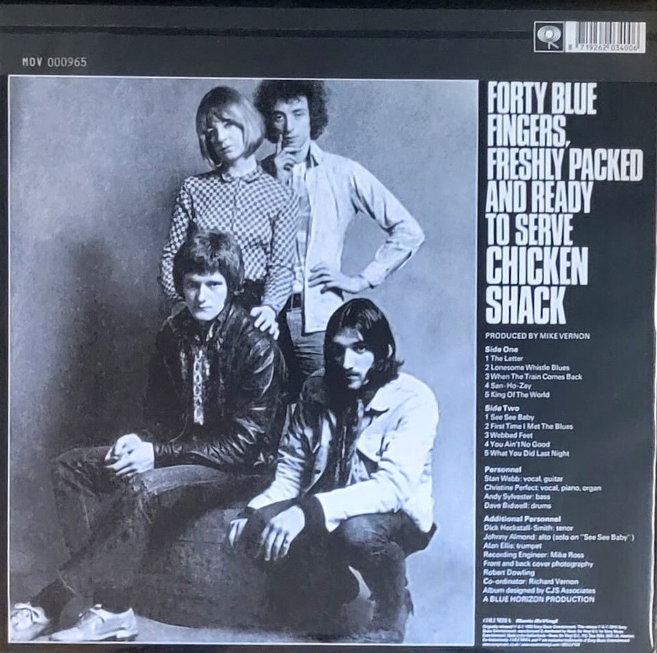 CHICKEN SHACK 40 BLUE FINGERS- 180-GRAM SILVER & BLACK VINYL LP " NEW ...