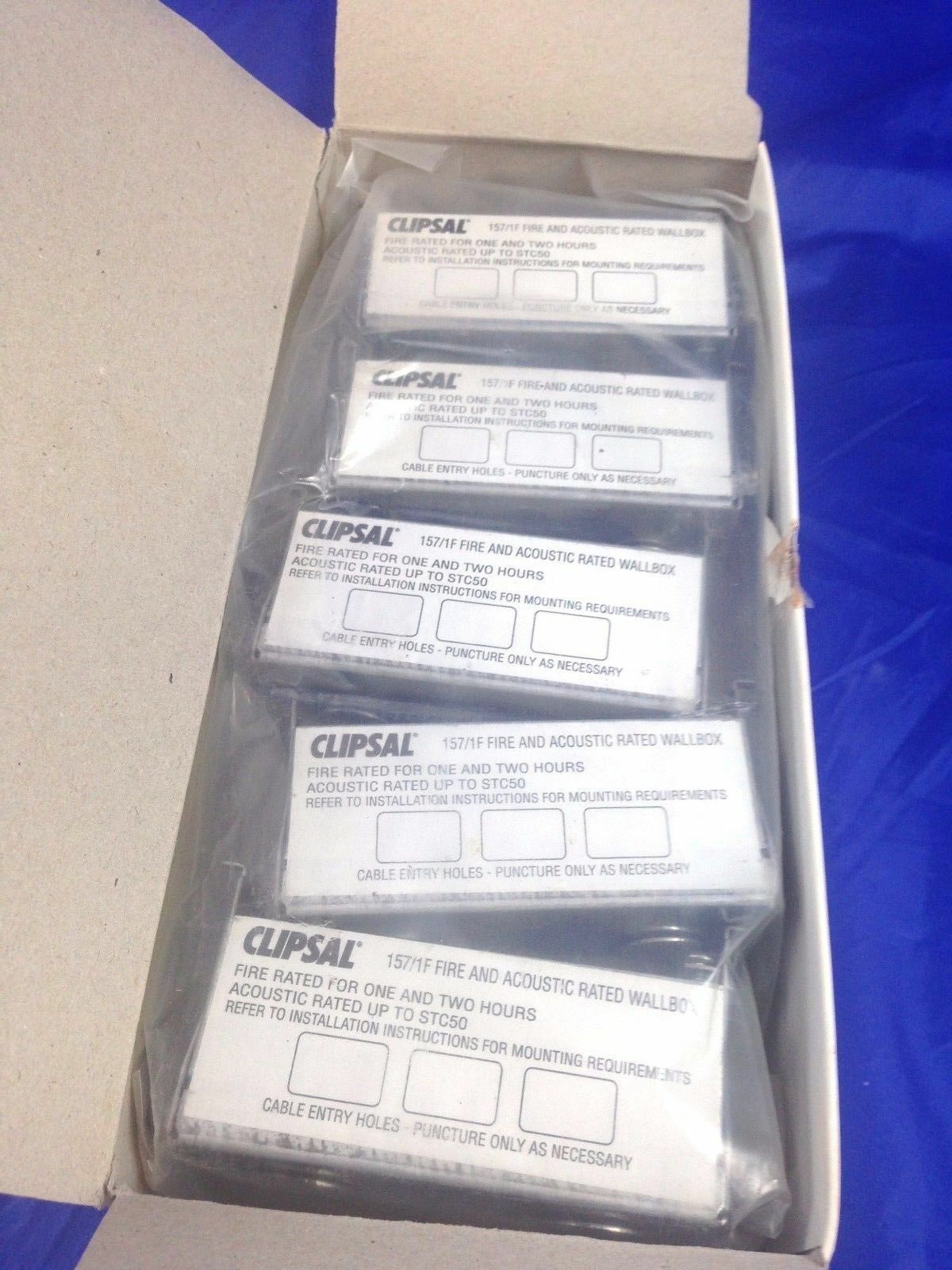 Clipsal 157/1F Fire Rated Wall Box 1 Gang 157 Wallbox 157/1 Acoustic x5 ...