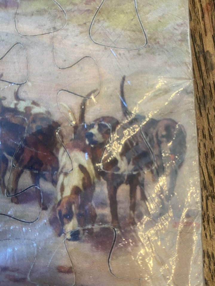 Antique Wooden Puzzle with Hunting Scene - Dogs & Horses | eBay