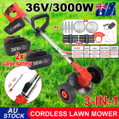 Whipper Snipper Mower Cordless Grass Trimmer Lawn Cutter 36V Battery ...