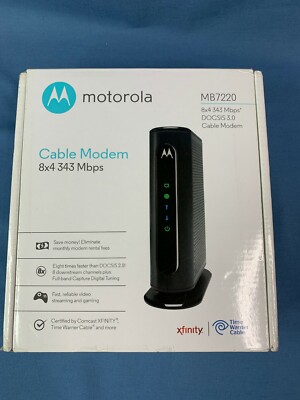 MOTOROLA CABLE MODEM 8X4 343 Mbps MB7220 DOCSIS 3.0 | eBay
