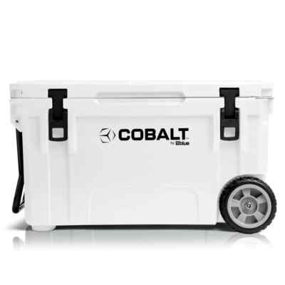 Blue Coolers COBALT 55 QUART WITH WHEELS ROTO-MOLDED SUPER COOLER White ...
