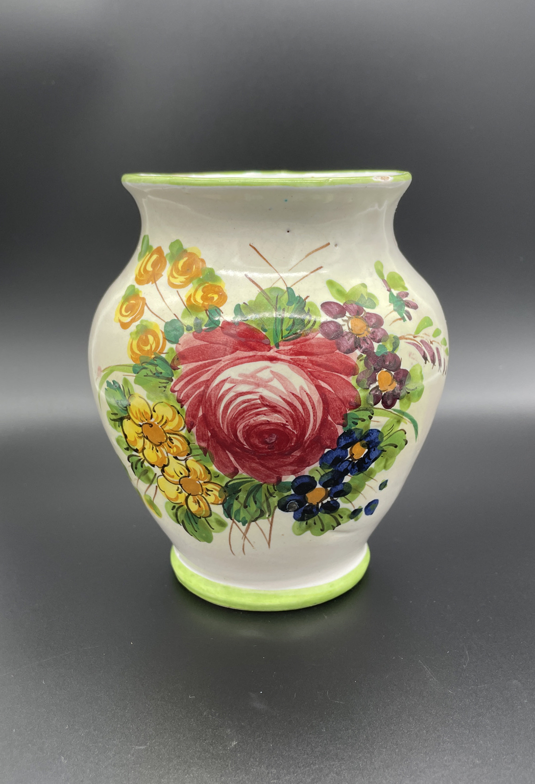Vintage Hand Painted Majolica Art Pottery COMO VANRO #3067 Vase Made in ...