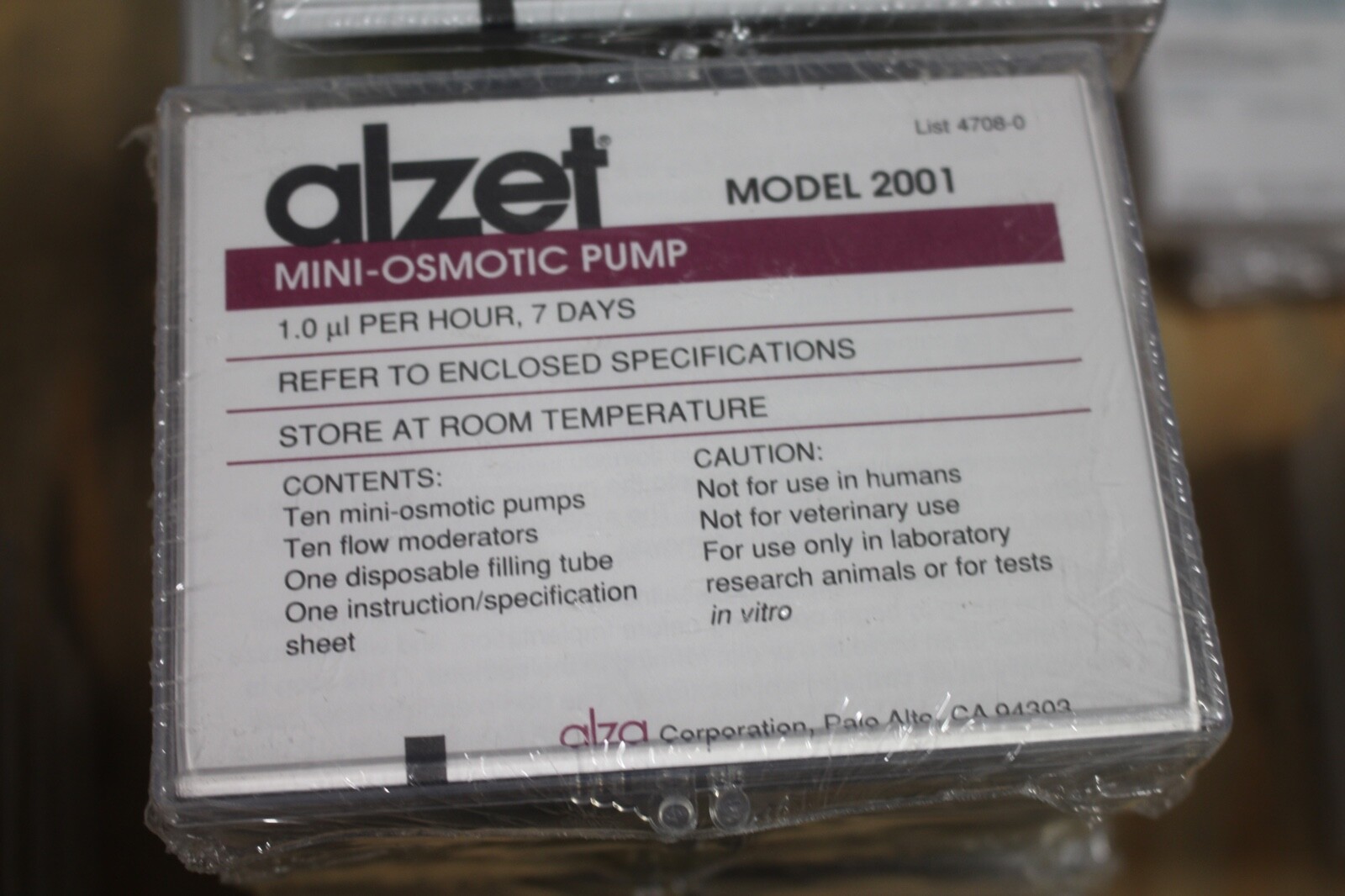 Pack 10 Alzet Mini Osmotic Pump 1.0ul per hour 7 Day # 2001 | eBay