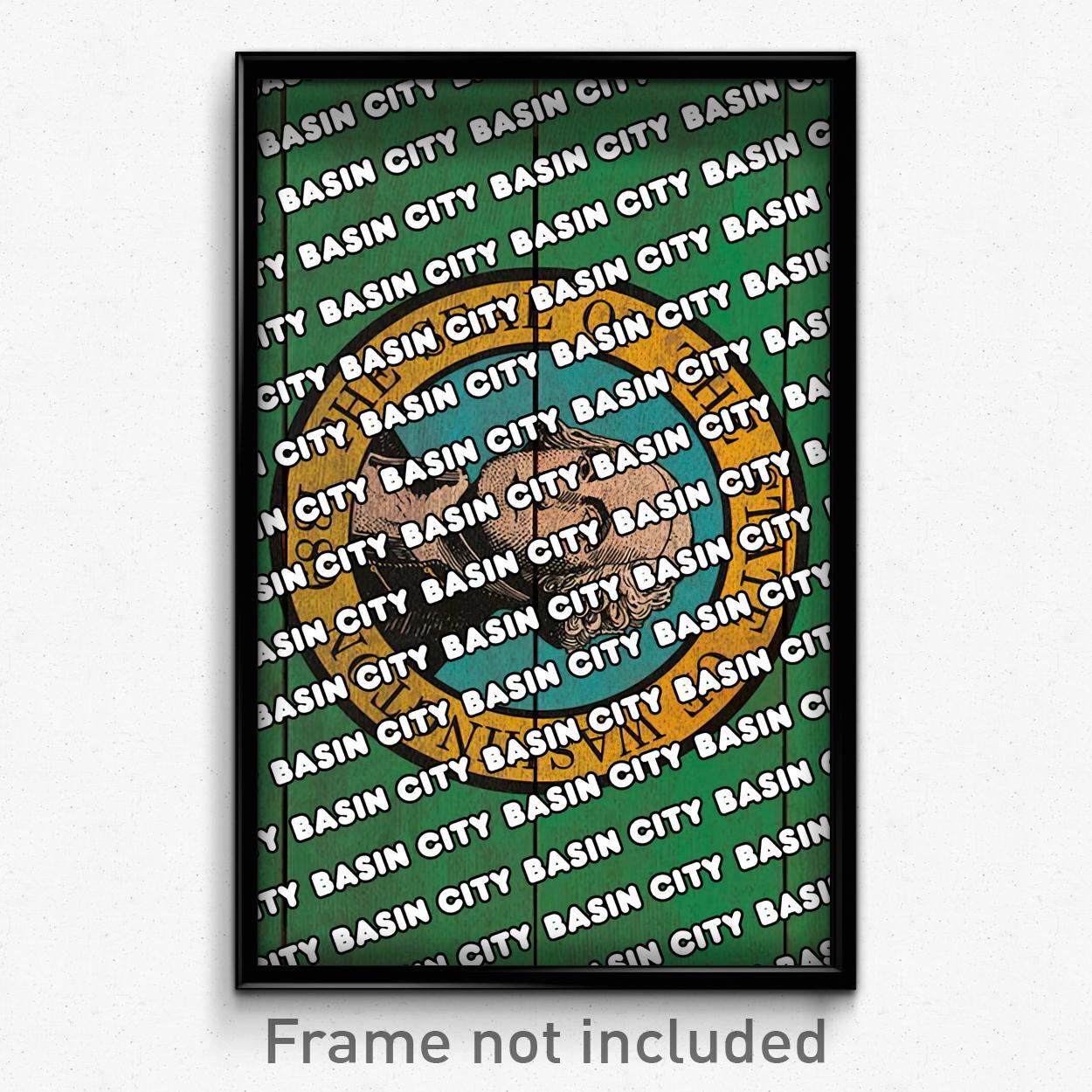 Basin City Washington Poster (WA City Souvenir 11x17 Town Print) | eBay