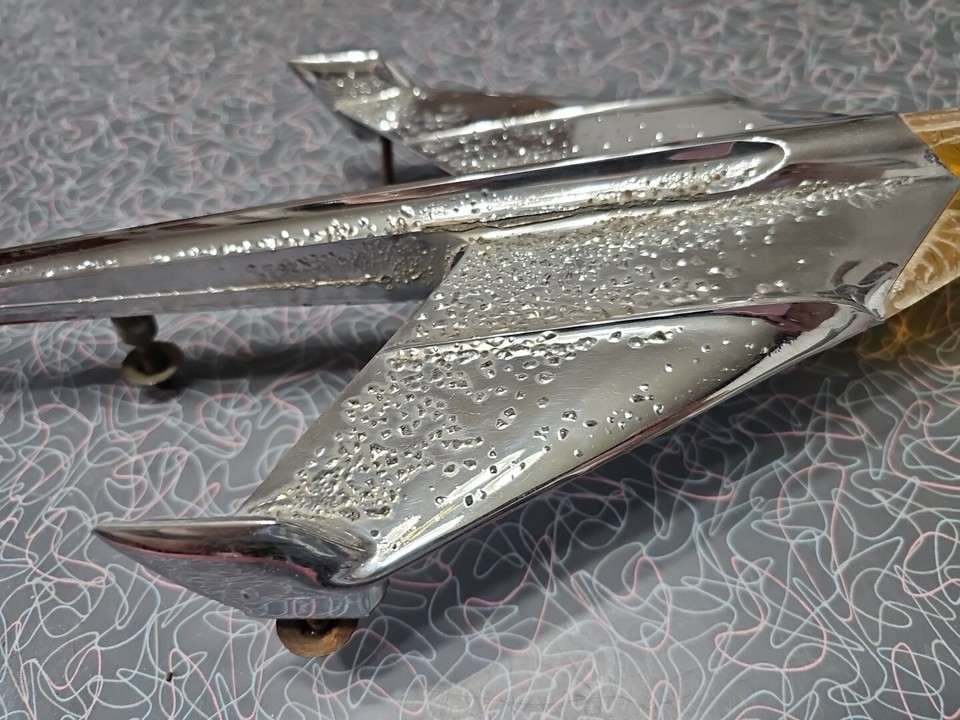 1954 Pontiac chieftain hood ornament Emblem Flying Indian Chief Jet ...