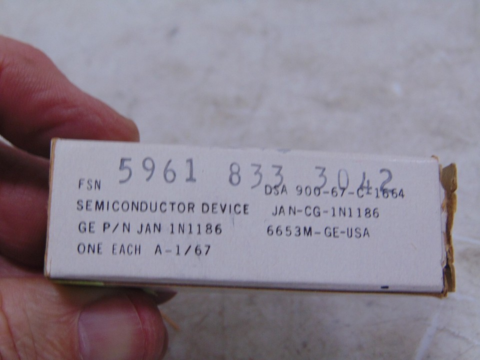 GE Semiconductor Rectifier Diode, 200 Volt, DO-203AB 5961-00-833-3042 ...