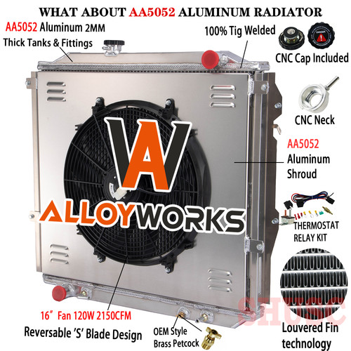 2 Rows Aluminum Radiator&Shroud Fan For 1996-2002 Toyota 4Runner 2.7L ...