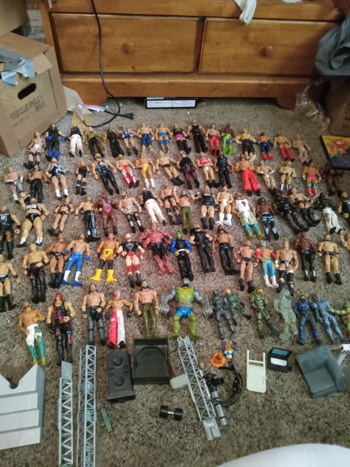 Wwe action figures 11 poor, 16 used 41 great condition and 3 wemon plus ...