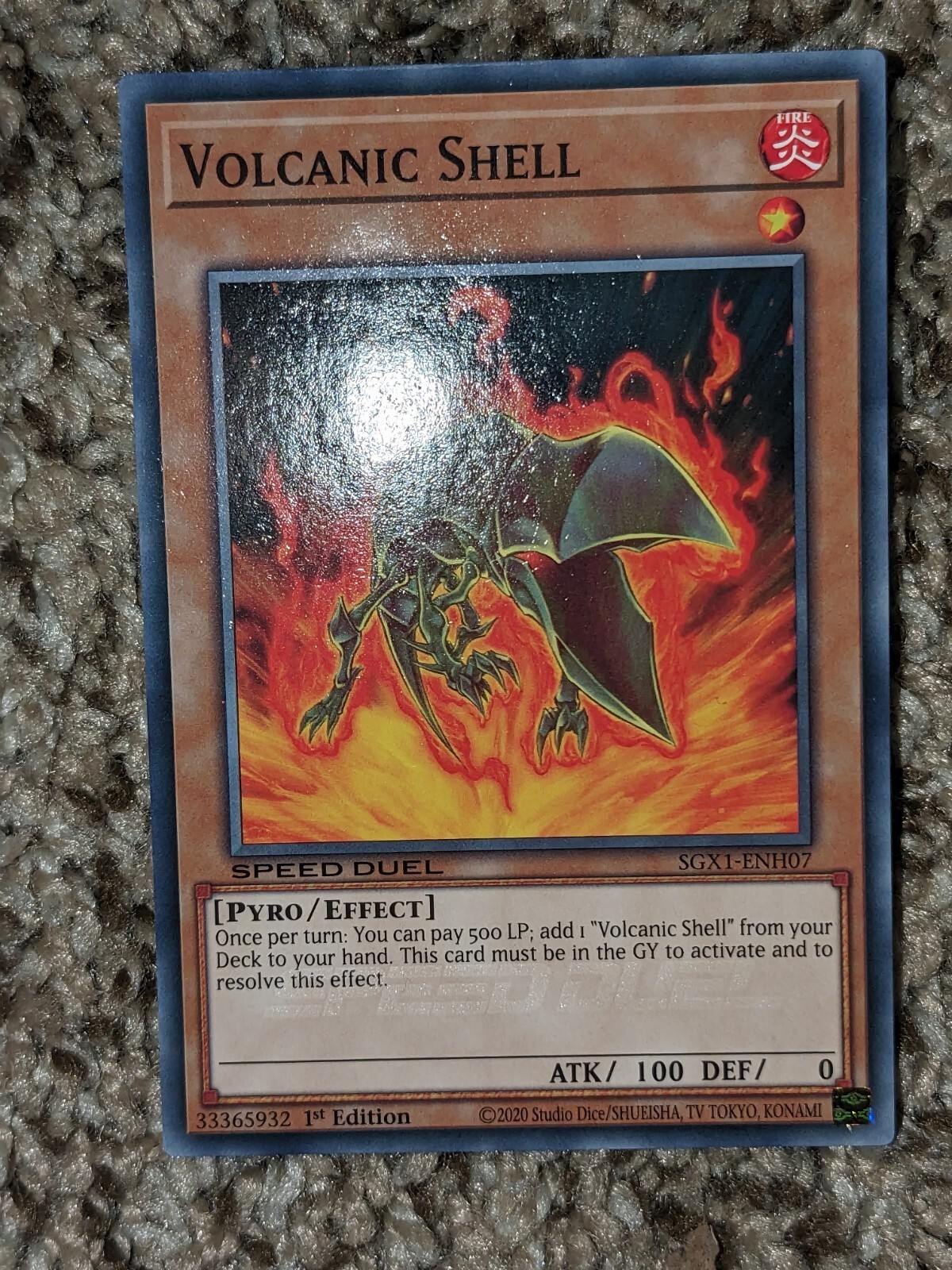 Yugioh! Volcanic Shell - SGX1-ENH07 - Common - 1st Edition Near Mint, English | eBay