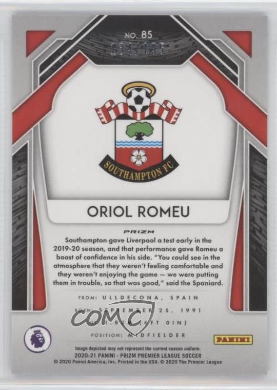 2020-21 Panini Prizm Premier League Breakaway Blue Prizm /195 Oriol ...