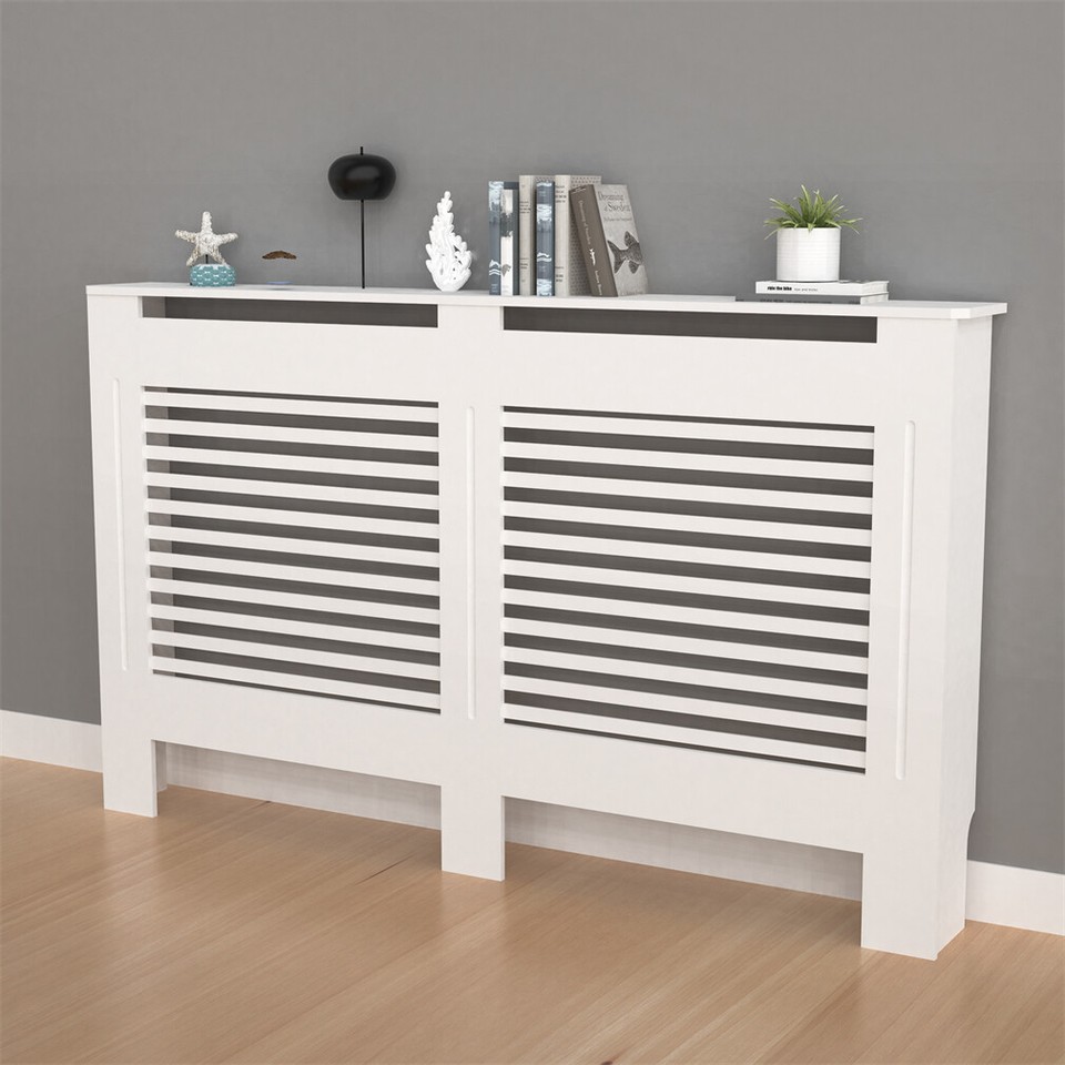 92cm Tall Radiator Cover White Wall Cabinet MDF Modern Wood Cabinet ...