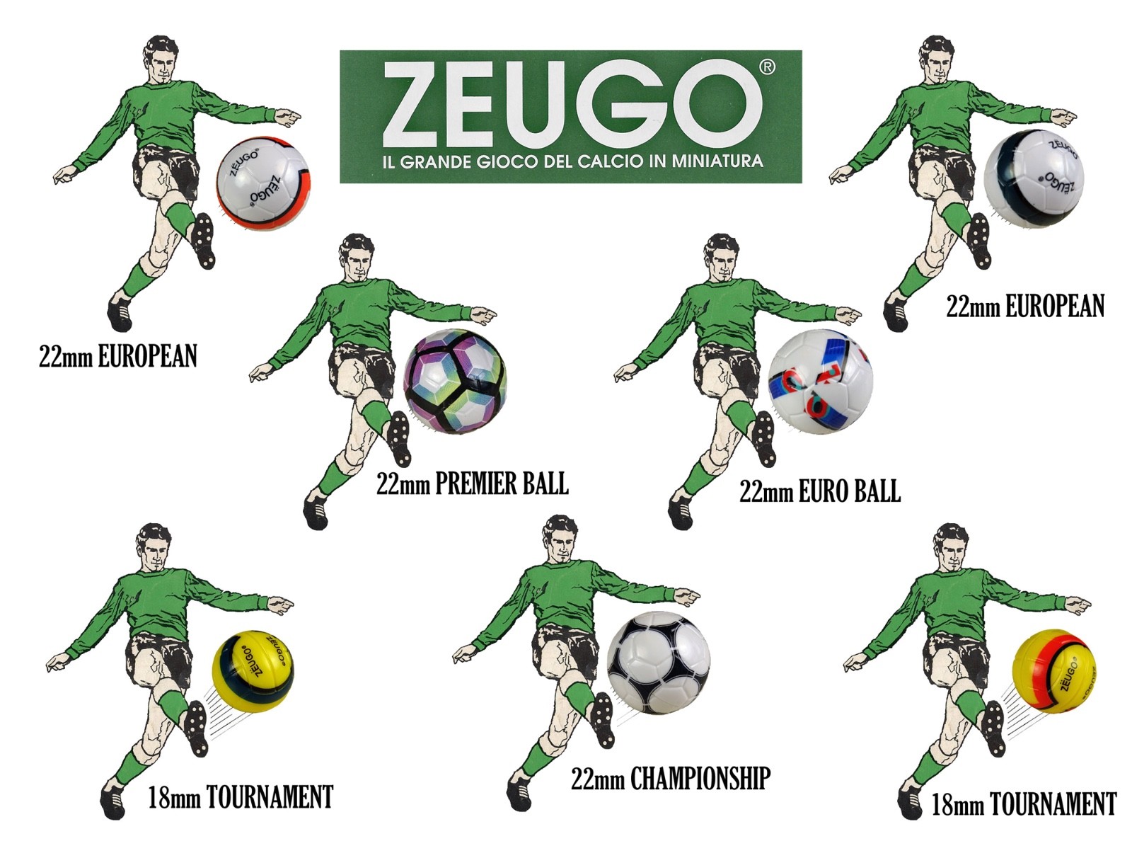 ZEUGO 18mm & 22mm TABLE FOOTBALL & TABLE SOCCER BALLS. USED FOR ...
