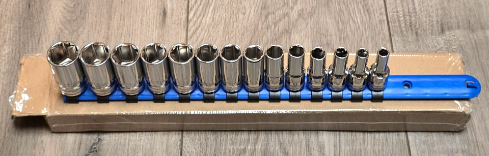 New 14 Piece 3/8" dr, 6 Point Mid Length / Semi-Deep Socket Set, Metric ...