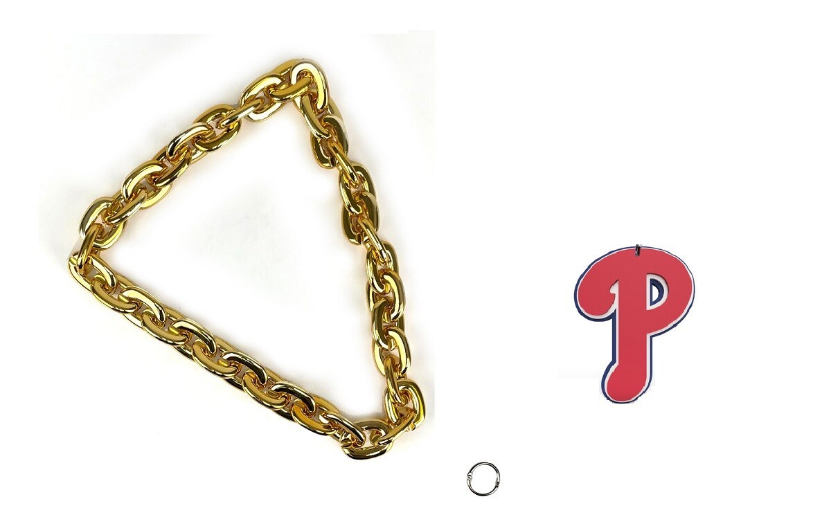 New MLB Philadelphia Phillies GOLD Fan Chain Big Necklace Foam | eBay